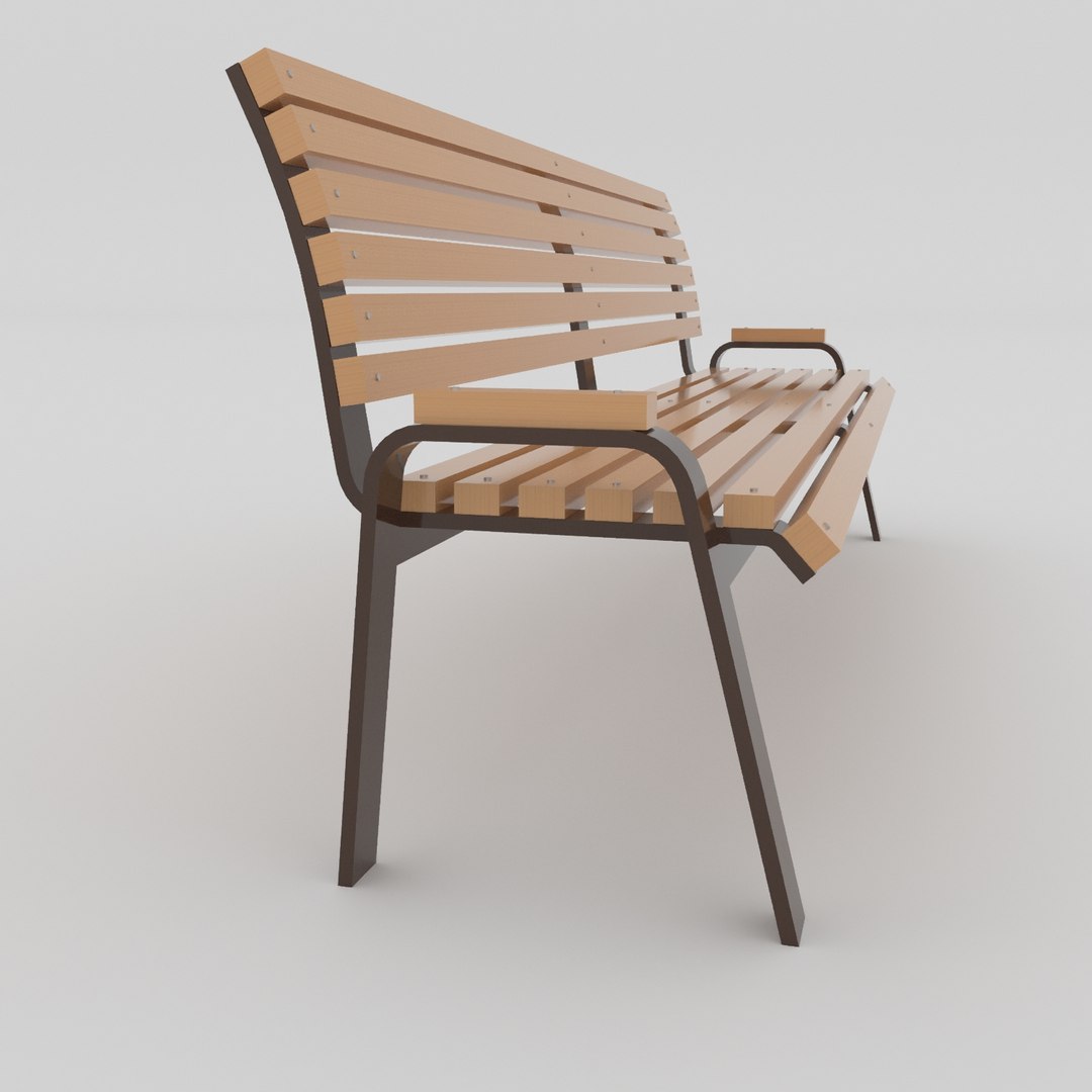 Modern Outdoor Bench Steel And Wood Low-poly 3D - TurboSquid 1717889