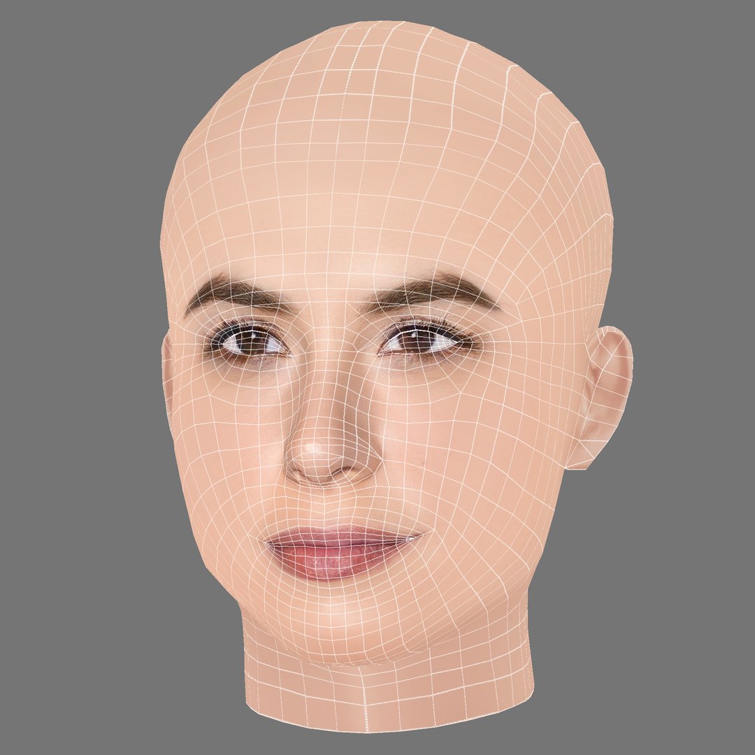 Giulia Michelini Head - No Hair - Low Poly Head For Game 3D Model ...