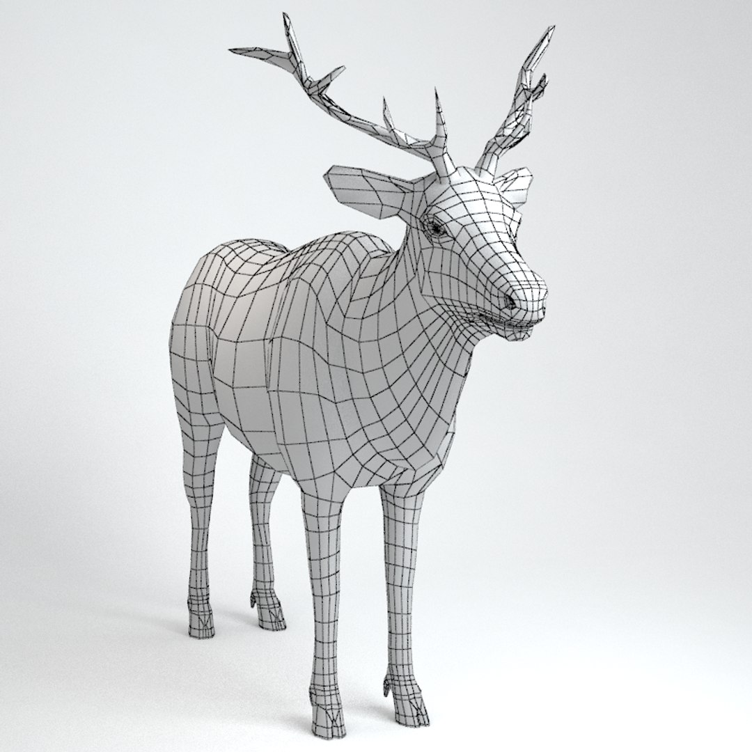 3d Male Elk Model