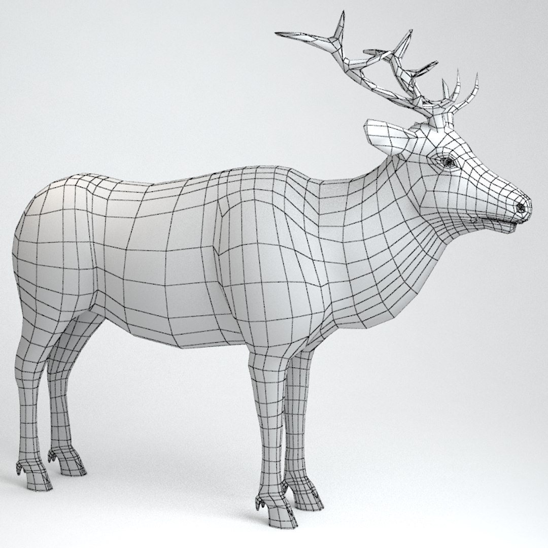 3d Male Elk Model