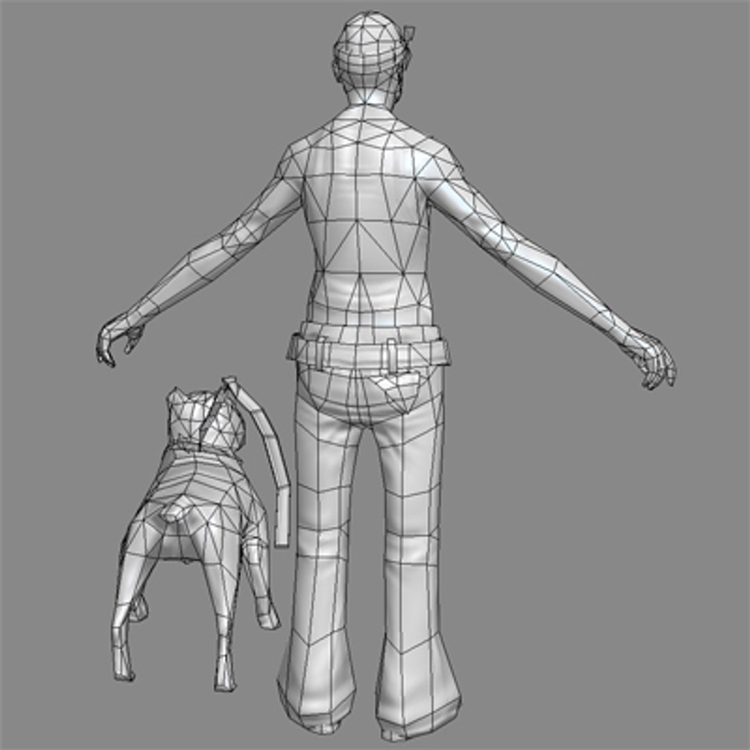 Low-poly Character Dog 3d Max