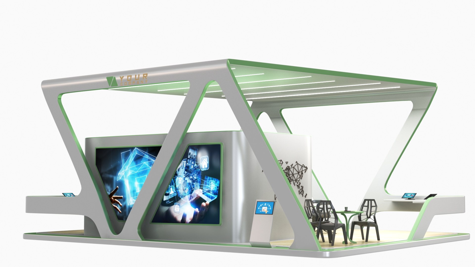 Futuristic Exhibition Stand 10 3D - TurboSquid 1900744