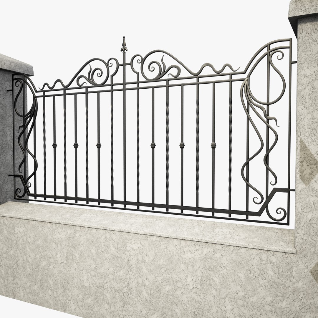 Wrought Iron Fence Metal 3d Model