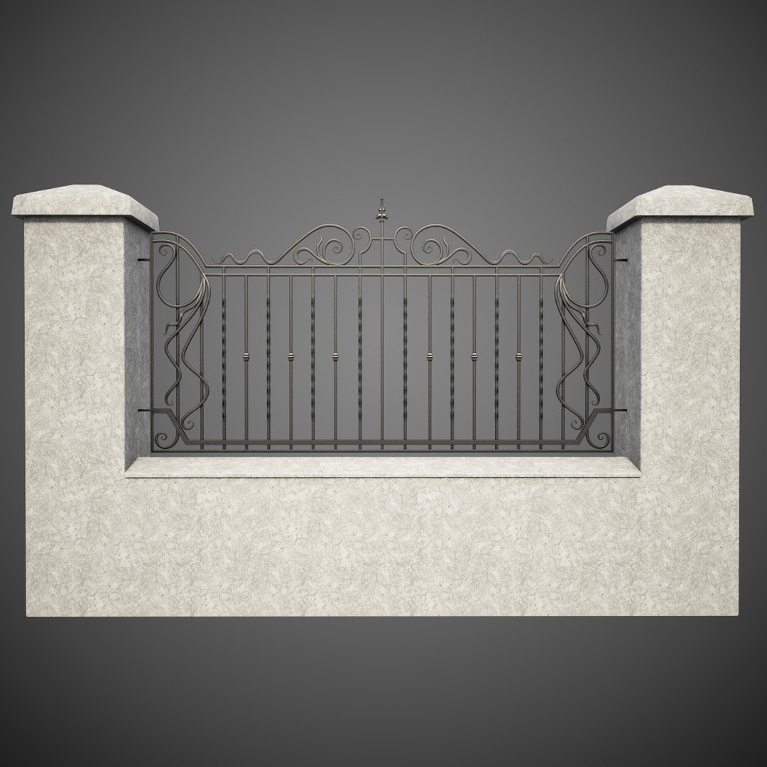 Wrought Iron Fence Metal 3d Model