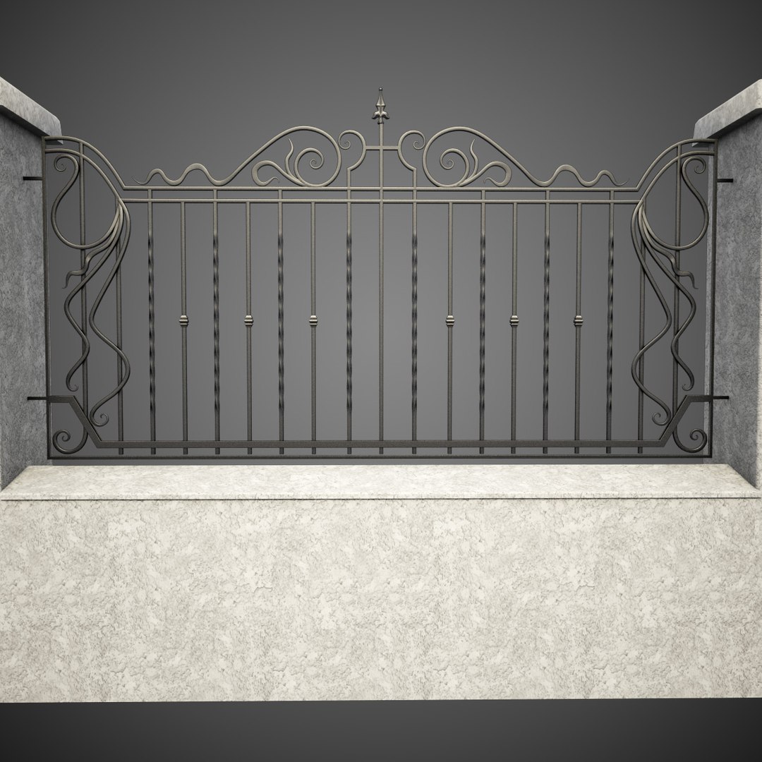 Wrought Iron Fence Metal 3d Model