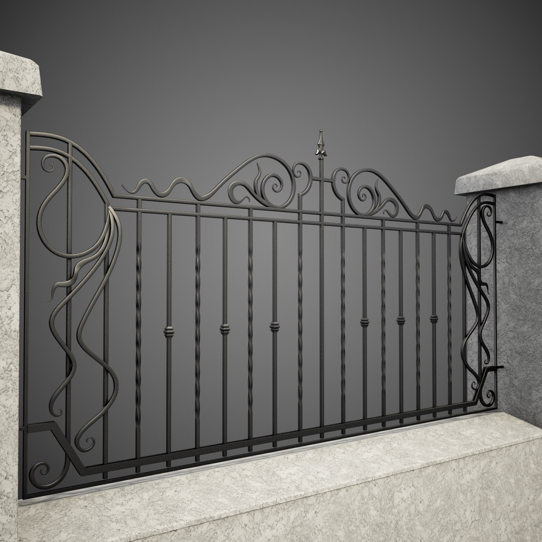 Wrought Iron Fence Metal 3d Model