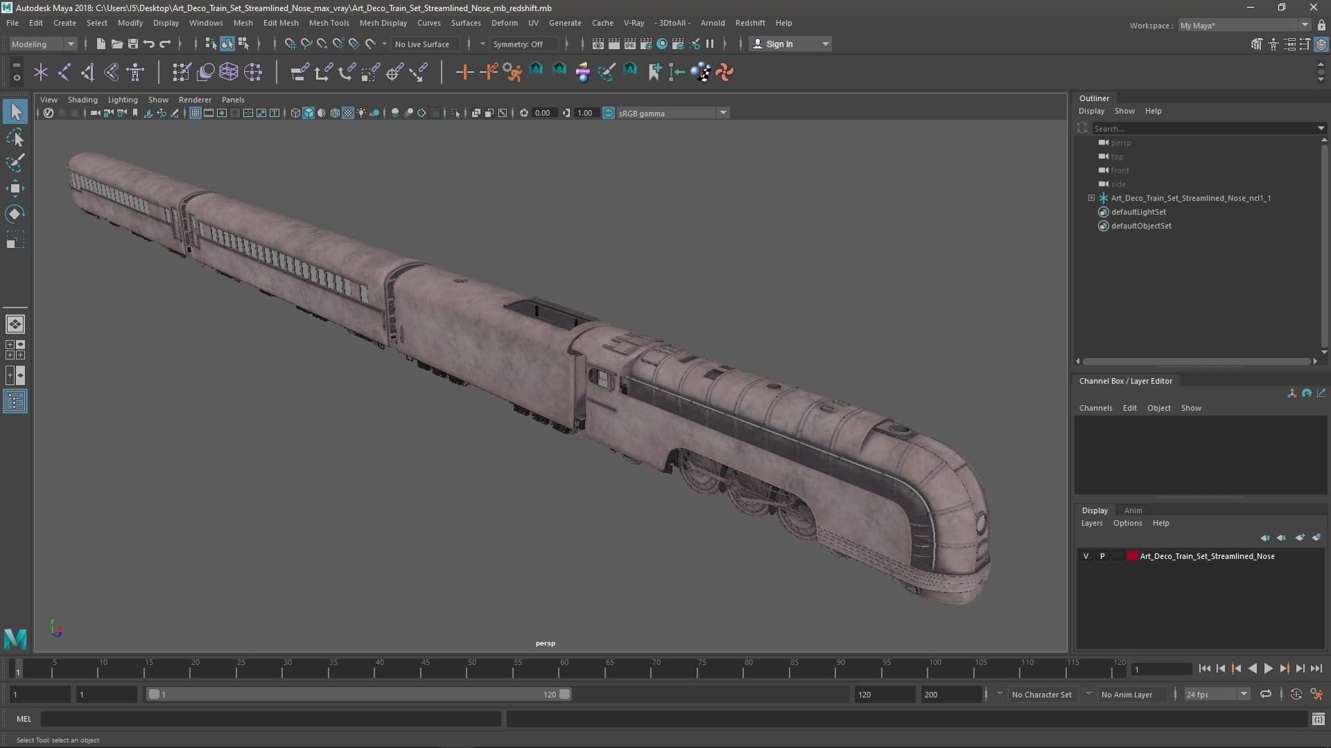 3D Model Art Deco Train Set Streamlined Nose - TurboSquid 2426472