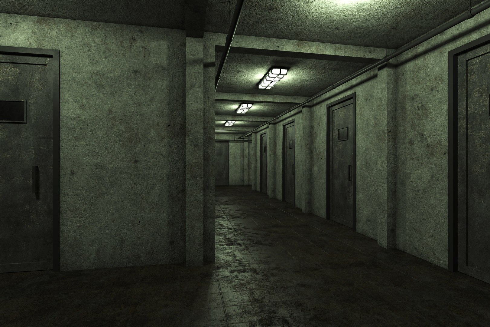 3D Model Old Dark Scary Corridor 09 - TurboSquid 2101801