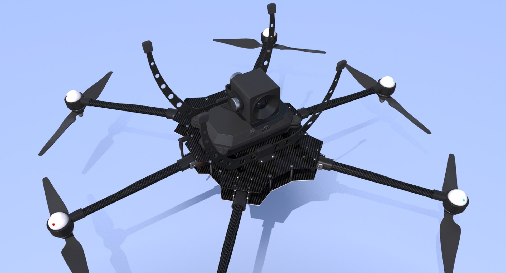 3d Generic Drone Hexacopter Copter Model