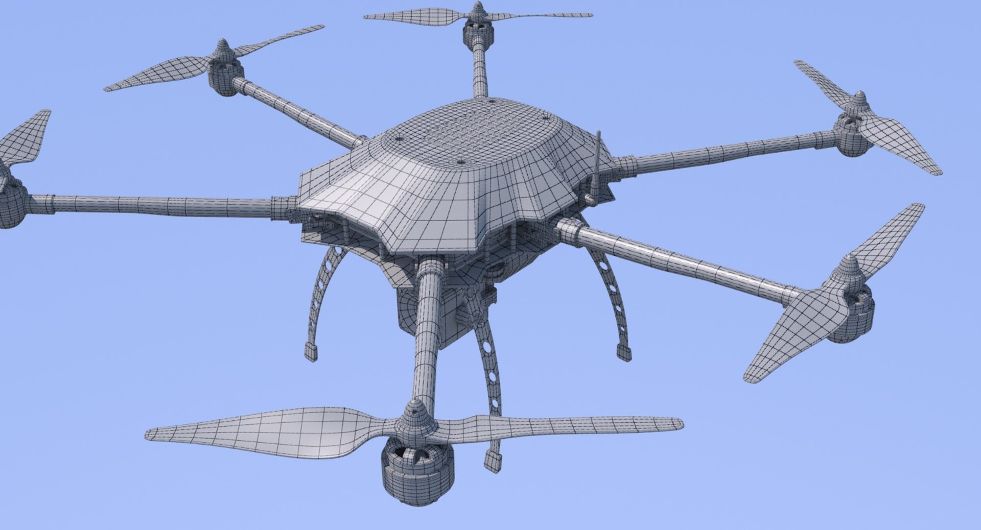 3d Generic Drone Hexacopter Copter Model