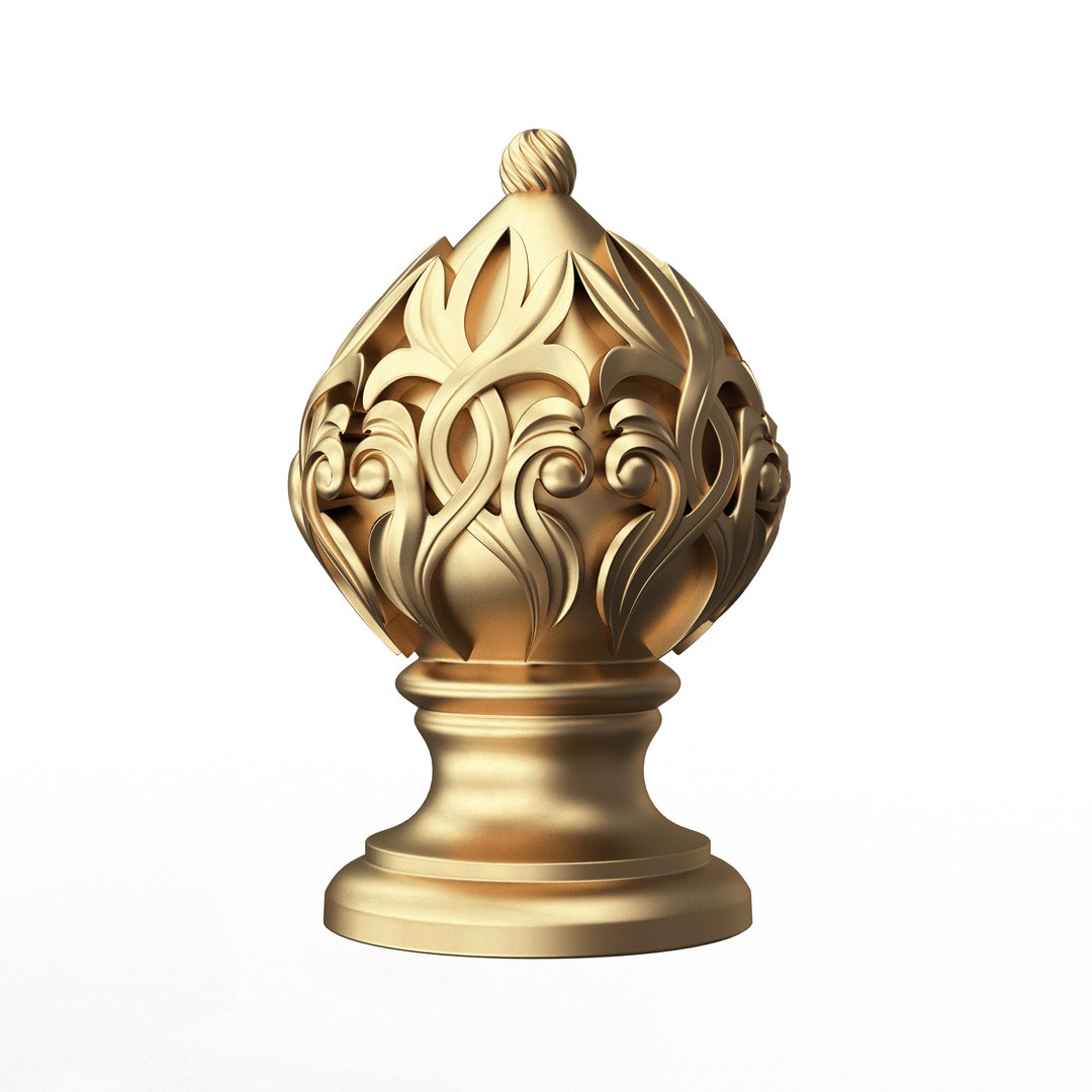 3D Carved Finial Knob 01 - TurboSquid 2335728
