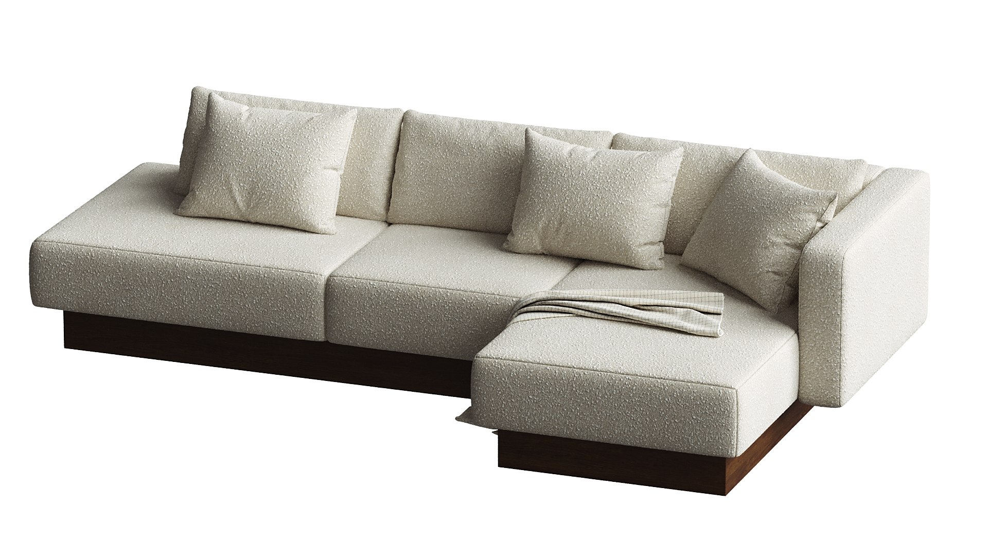 Brady Fabric Sofa Sectional Right 3D - TurboSquid 2278344