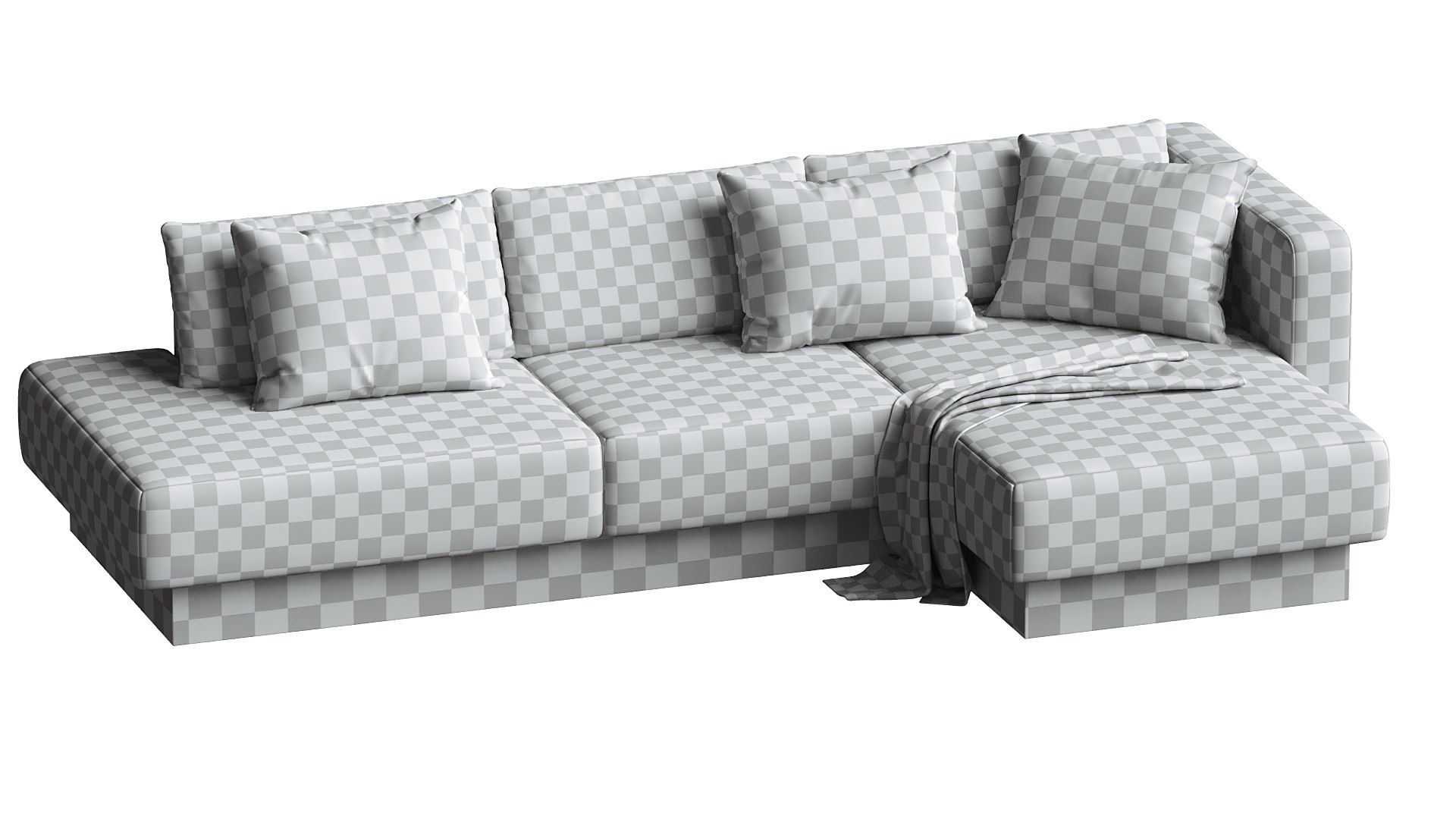 Brady Fabric Sofa Sectional Right 3D - TurboSquid 2278344