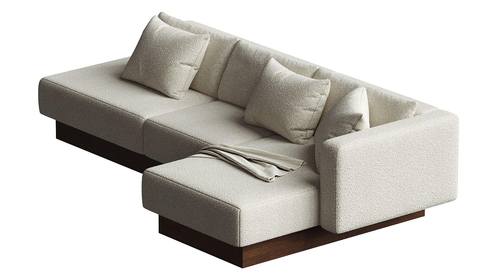 Brady Fabric Sofa Sectional Right 3D - TurboSquid 2278344