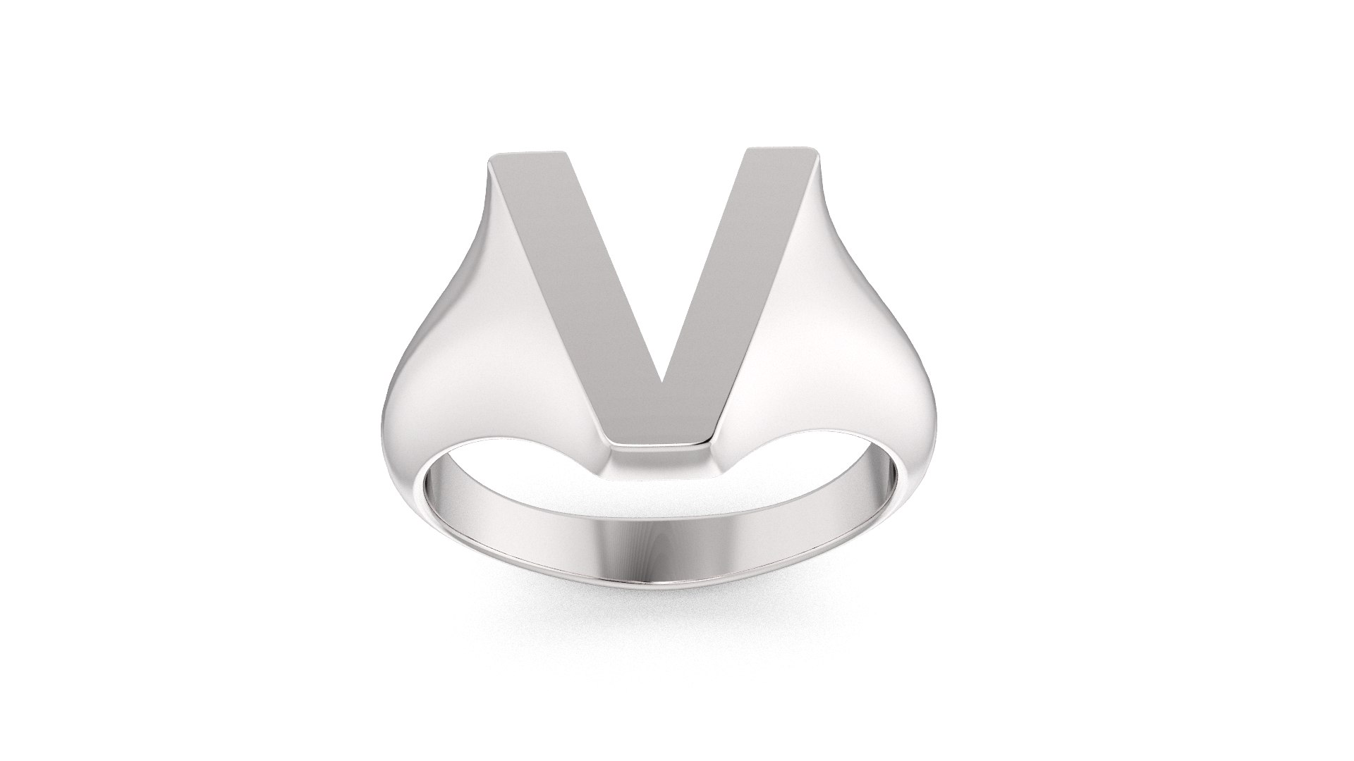 Alphabet Signet Ring V 3D Model - TurboSquid 2088792