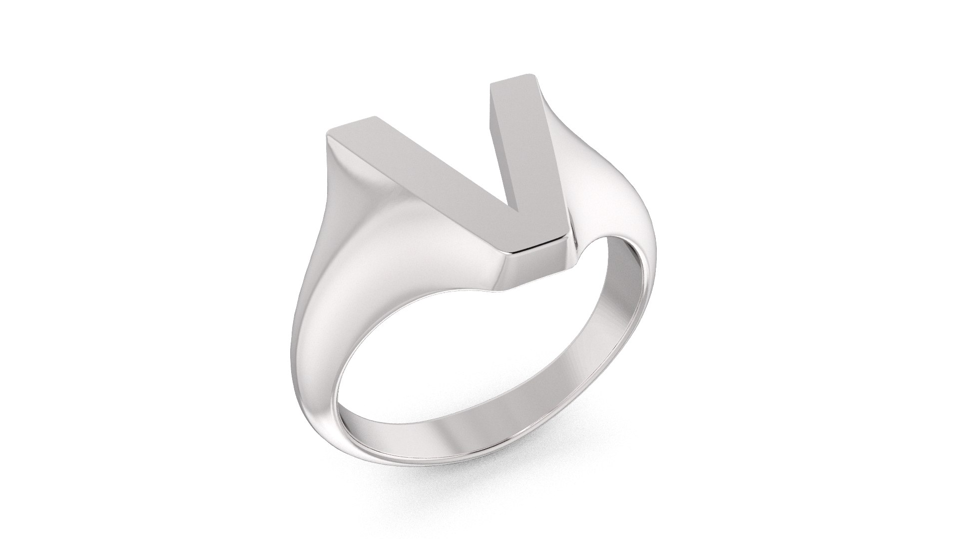 Alphabet Signet Ring V 3D Model - TurboSquid 2088792