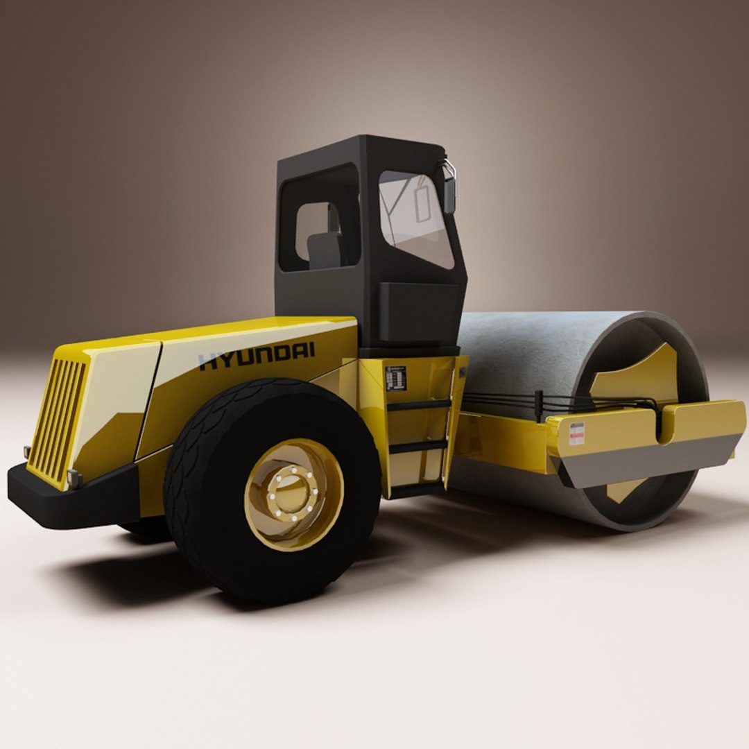 3d Model Asphalt Compactor Hyundai