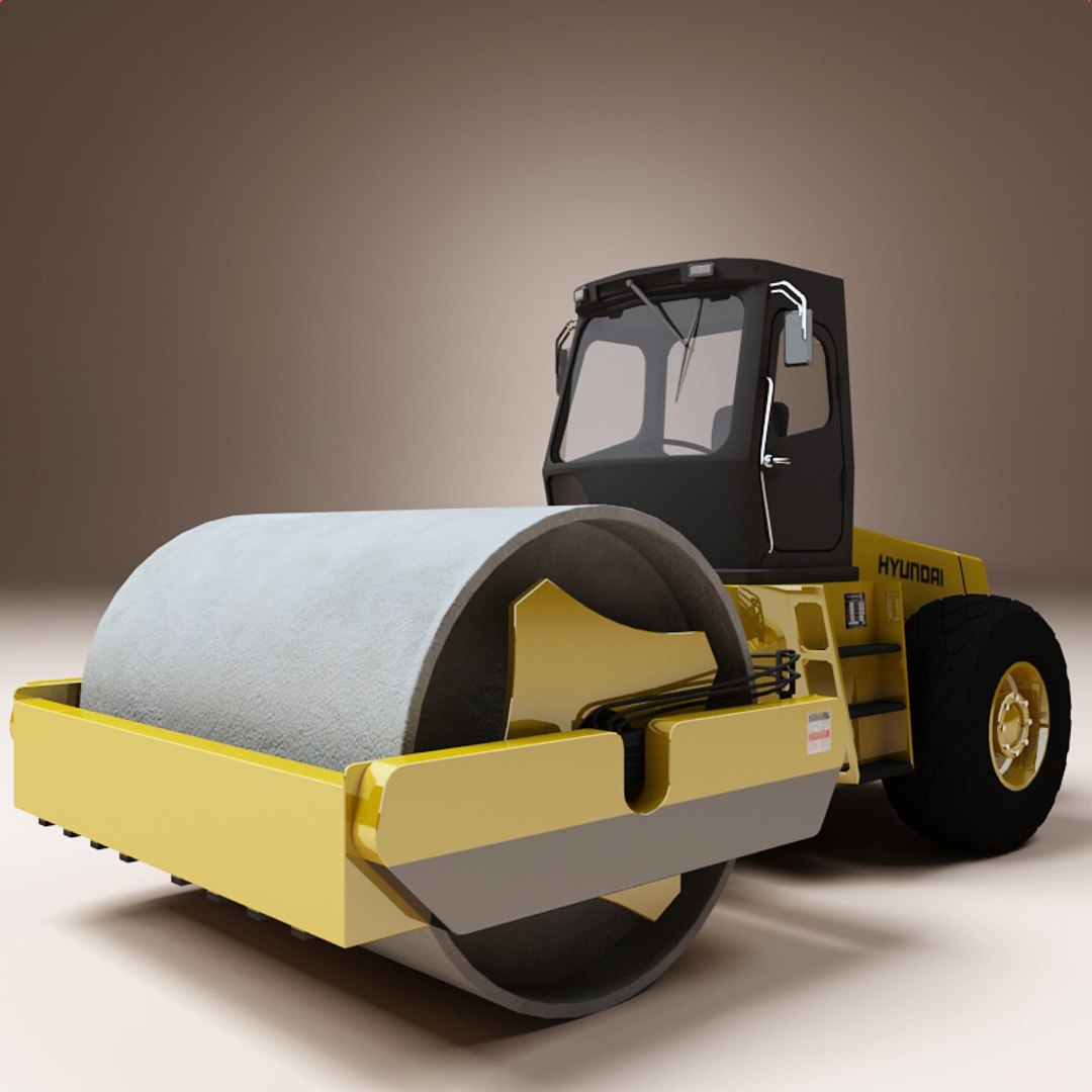 3d Model Asphalt Compactor Hyundai