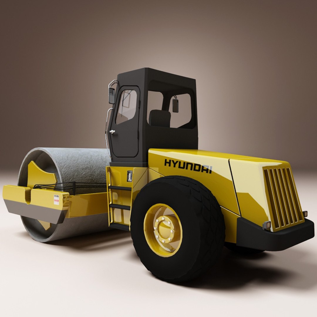 3d Model Asphalt Compactor Hyundai