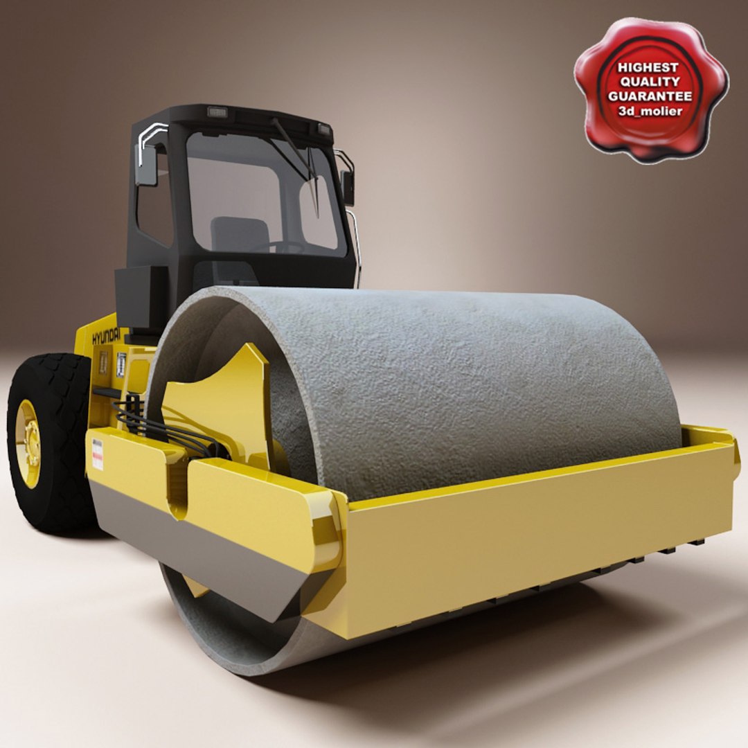 3d model asphalt compactor hyundai
