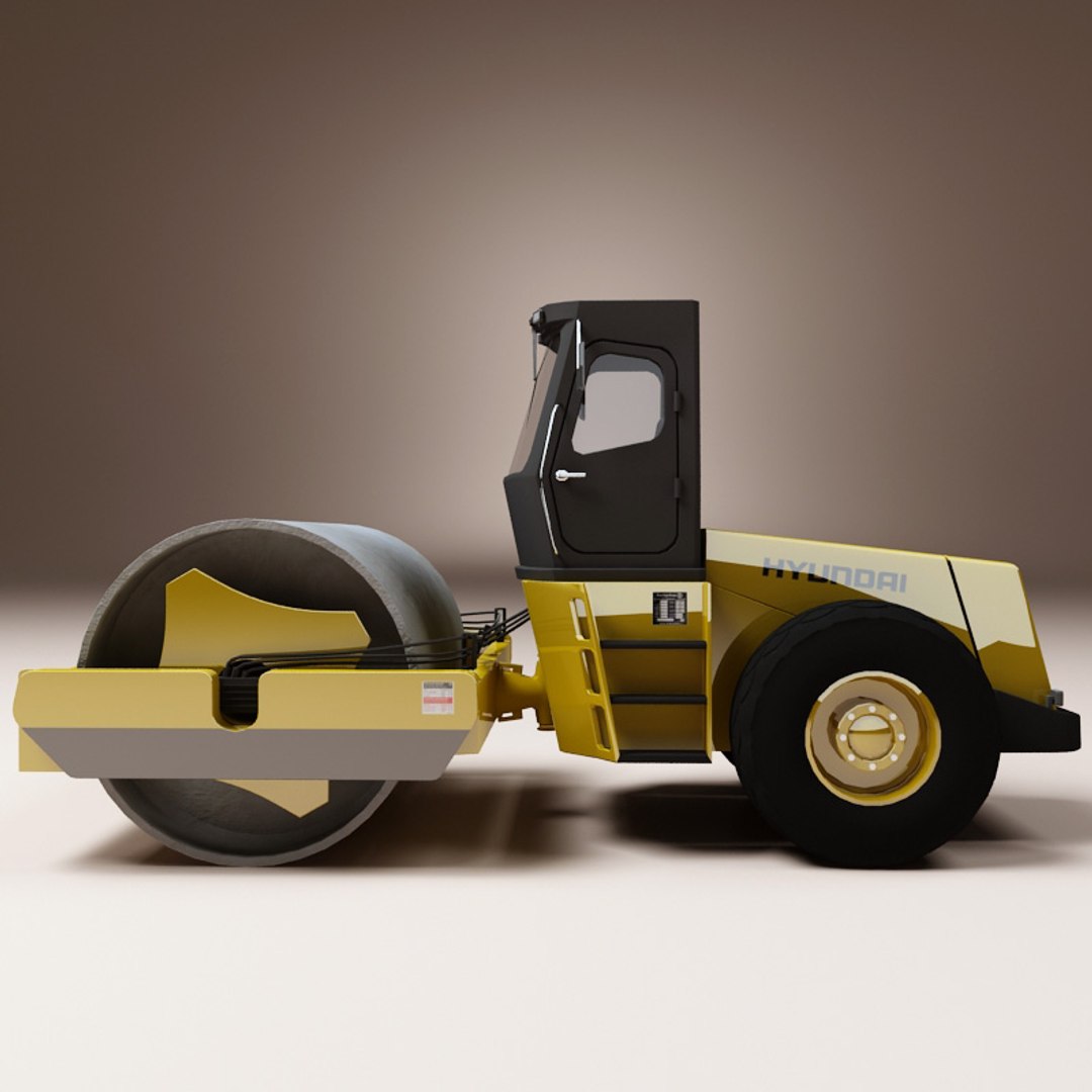 3d Model Asphalt Compactor Hyundai