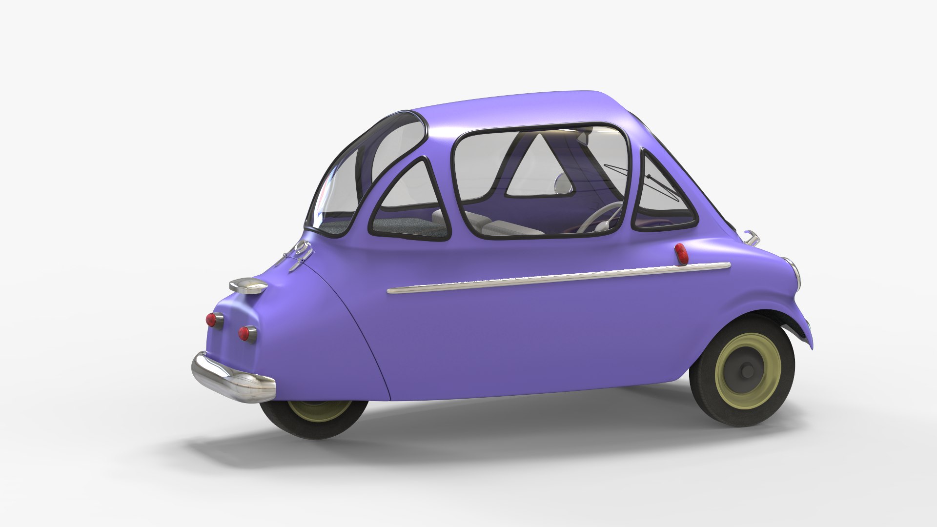 3D Heinkel Trojan Cartoon Car - 3 Wheels - TurboSquid 2285777
