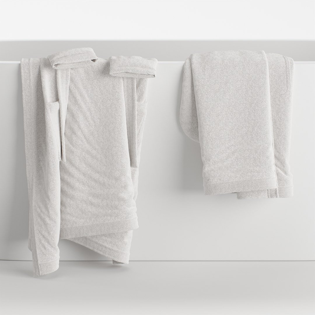 3D Bathrobe Hanging Set 02 - TurboSquid 1978881