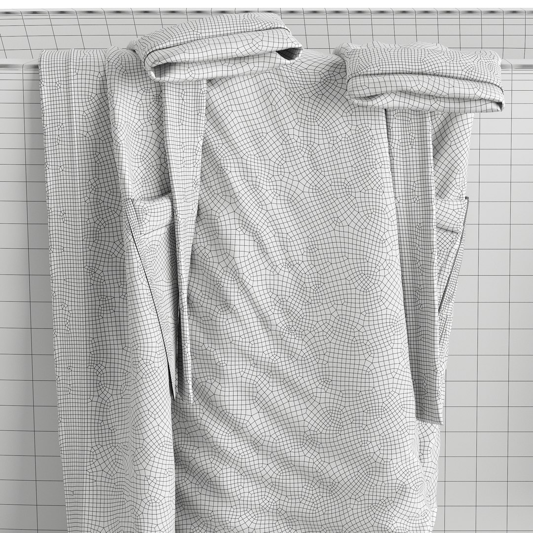 3D Bathrobe Hanging Set 02 - TurboSquid 1978881