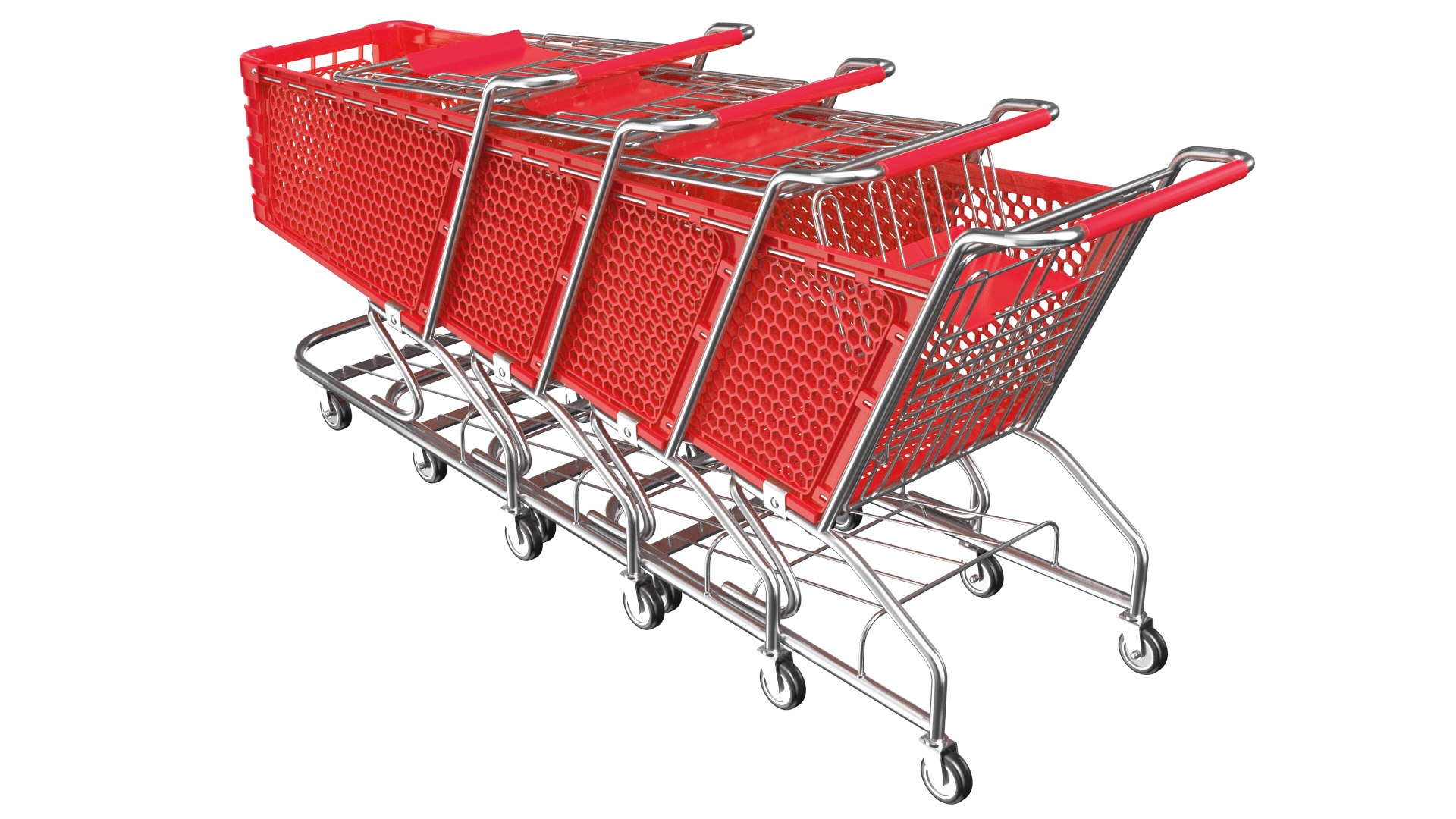 Red Detailed Shopping Carts 3D Model - TurboSquid 2000169