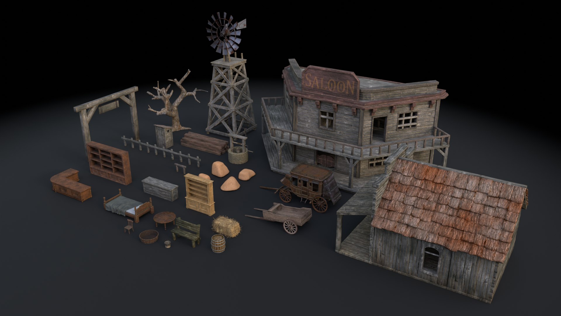 Wild West Pack 3D Model - TurboSquid 2293510