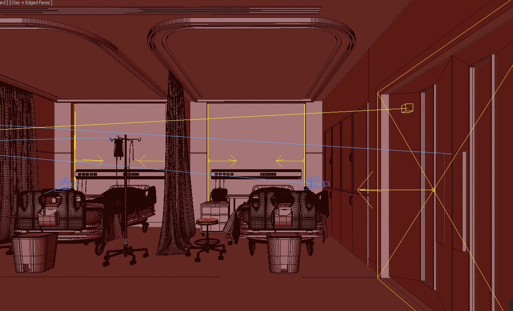 3D Model Modern Emergency Ward Interior - TurboSquid 2212494