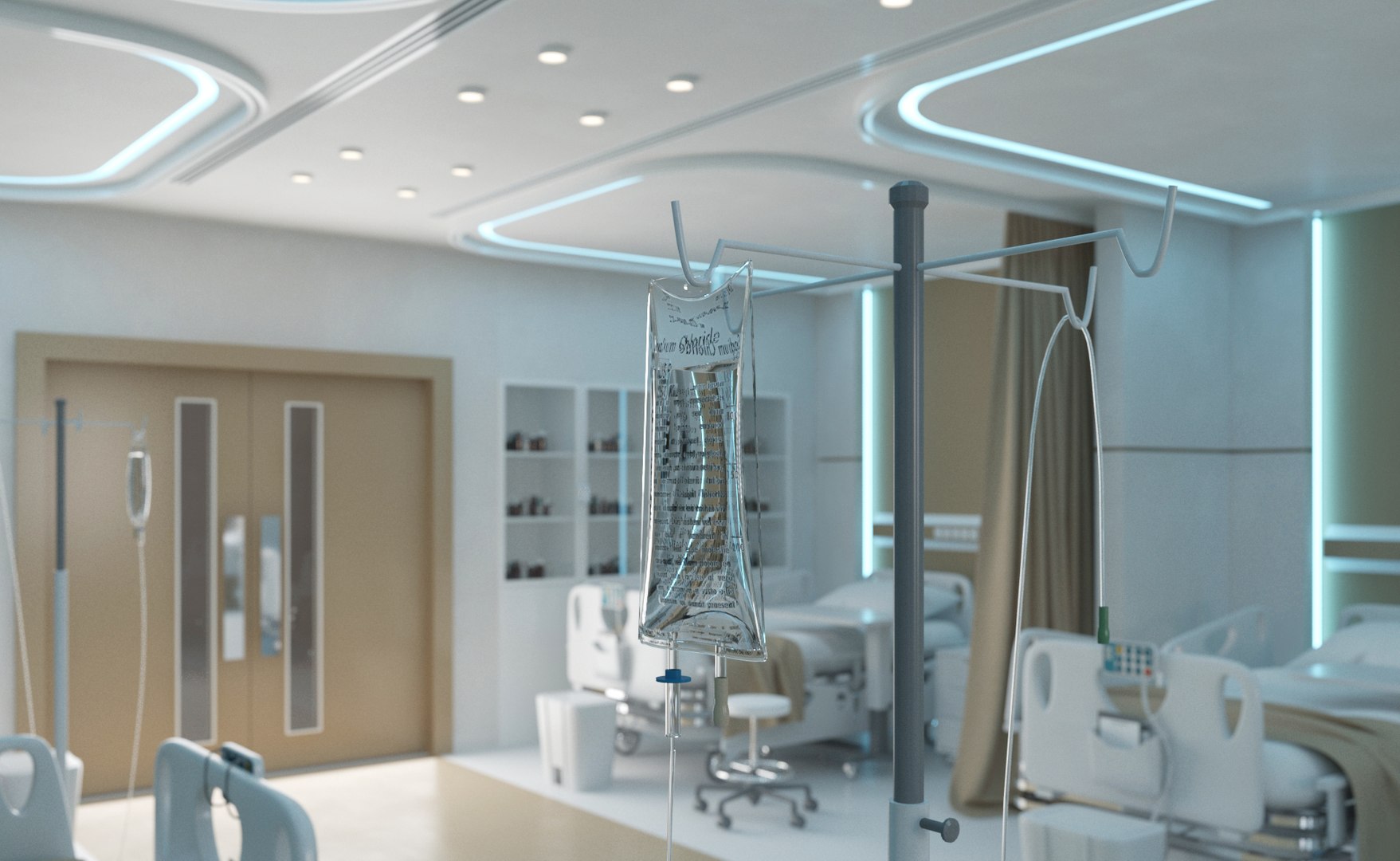 3D Model Modern Emergency Ward Interior - TurboSquid 2212494