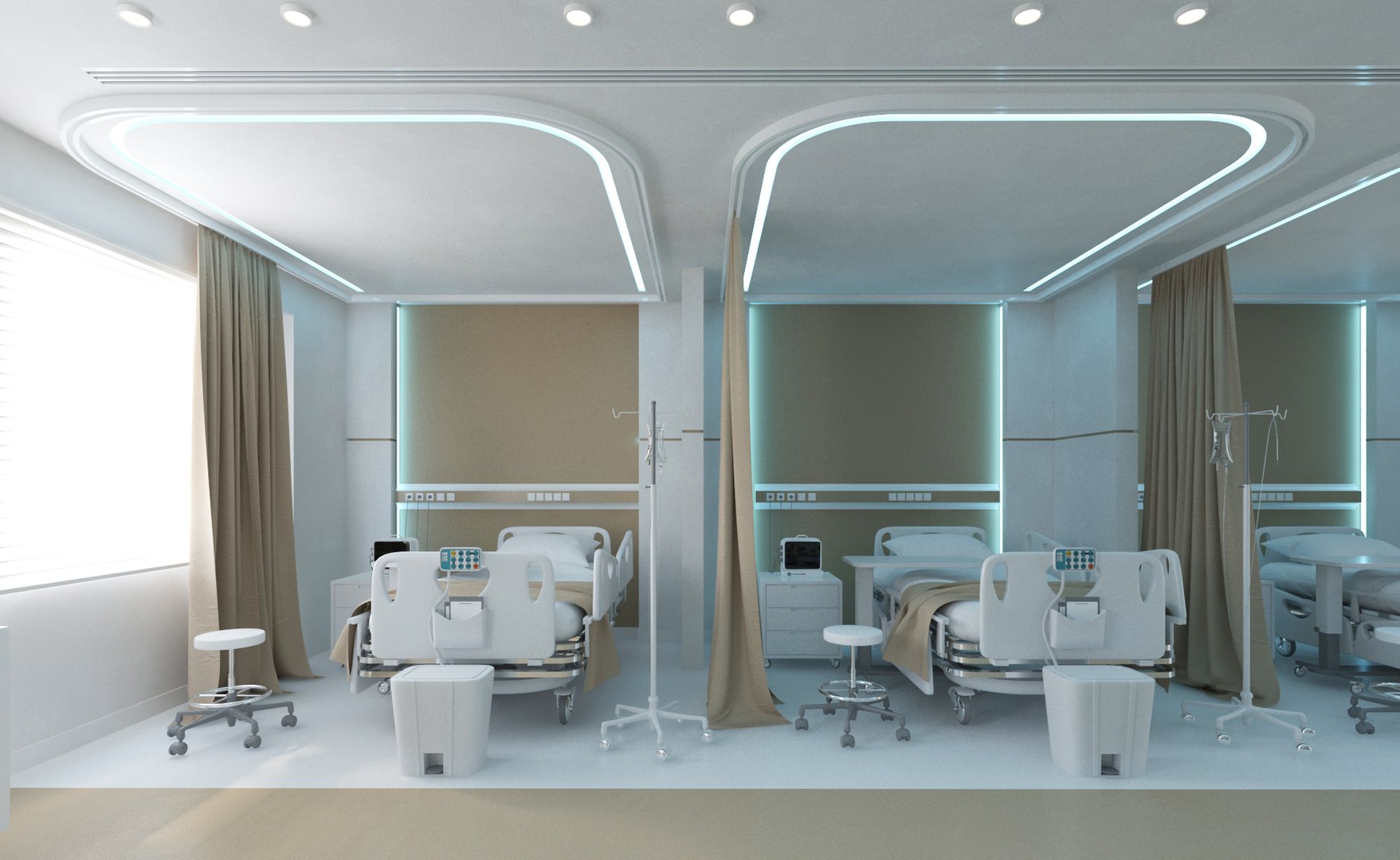 3D Model Modern Emergency Ward Interior - TurboSquid 2212494