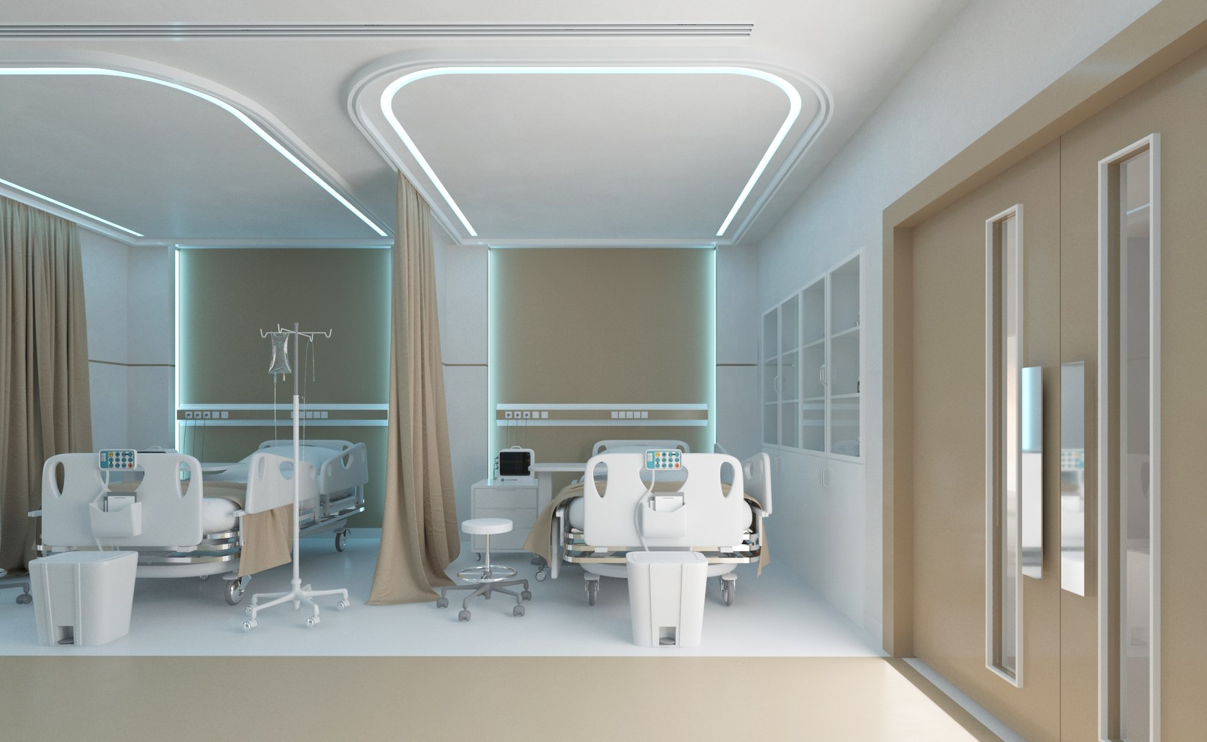 3D Model Modern Emergency Ward Interior - TurboSquid 2212494