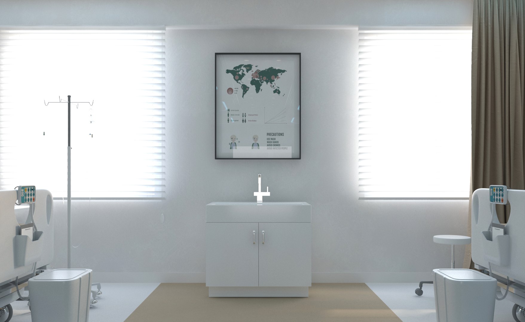 3D Model Modern Emergency Ward Interior - TurboSquid 2212494