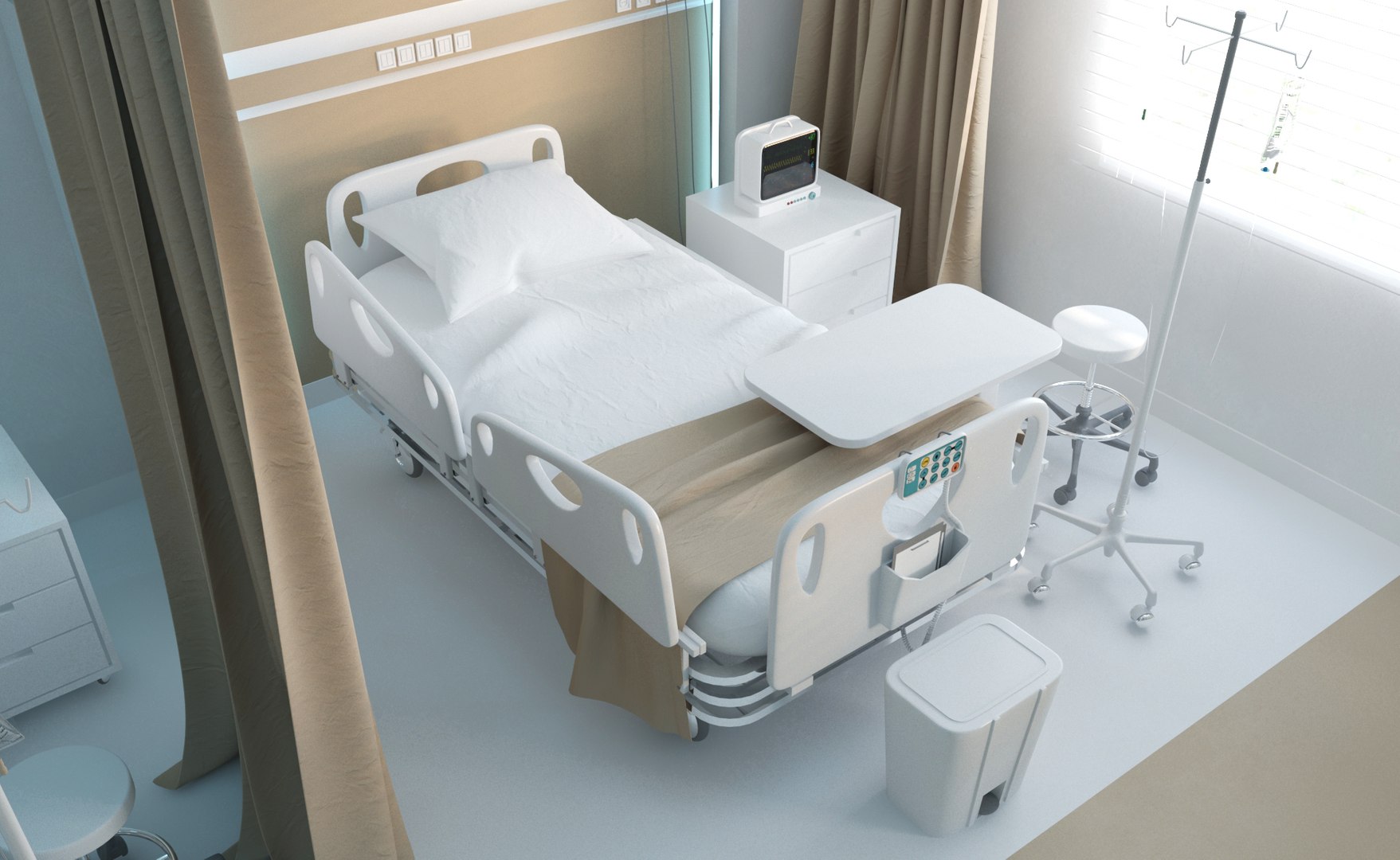 3D Model Modern Emergency Ward Interior - TurboSquid 2212494