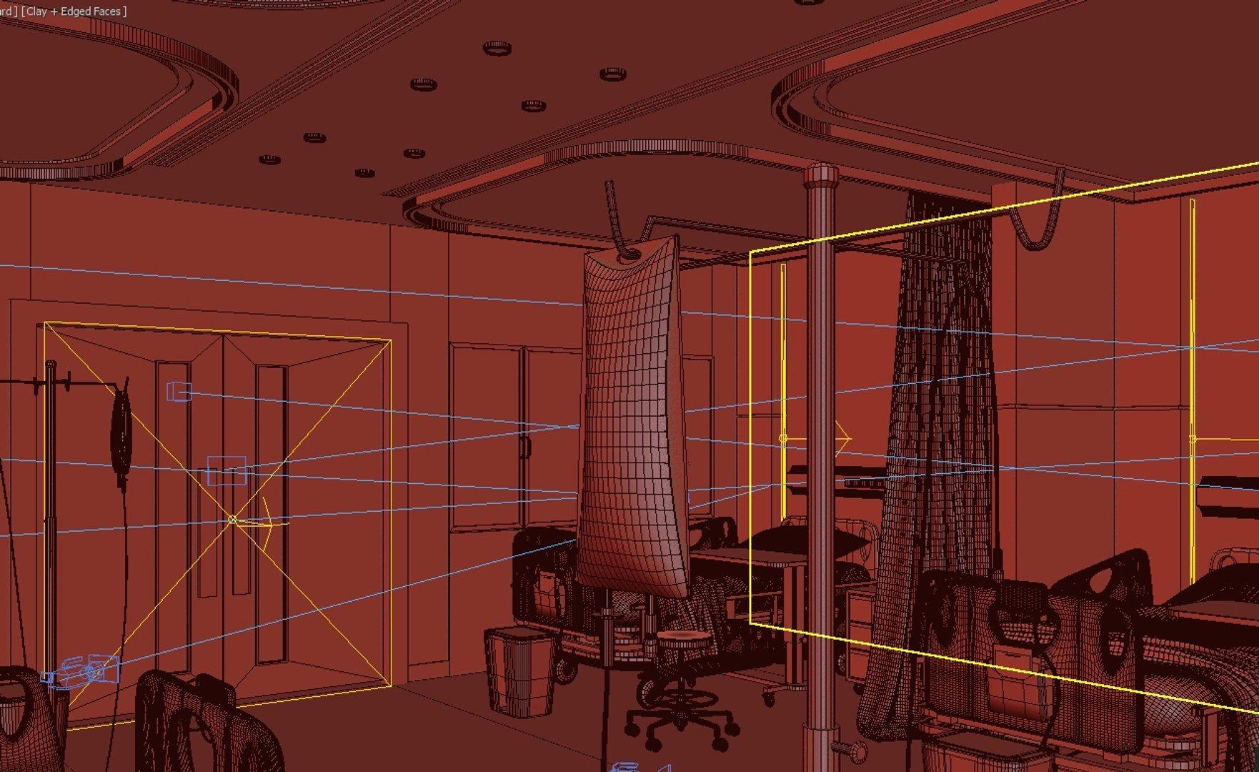 3D Model Modern Emergency Ward Interior - TurboSquid 2212494