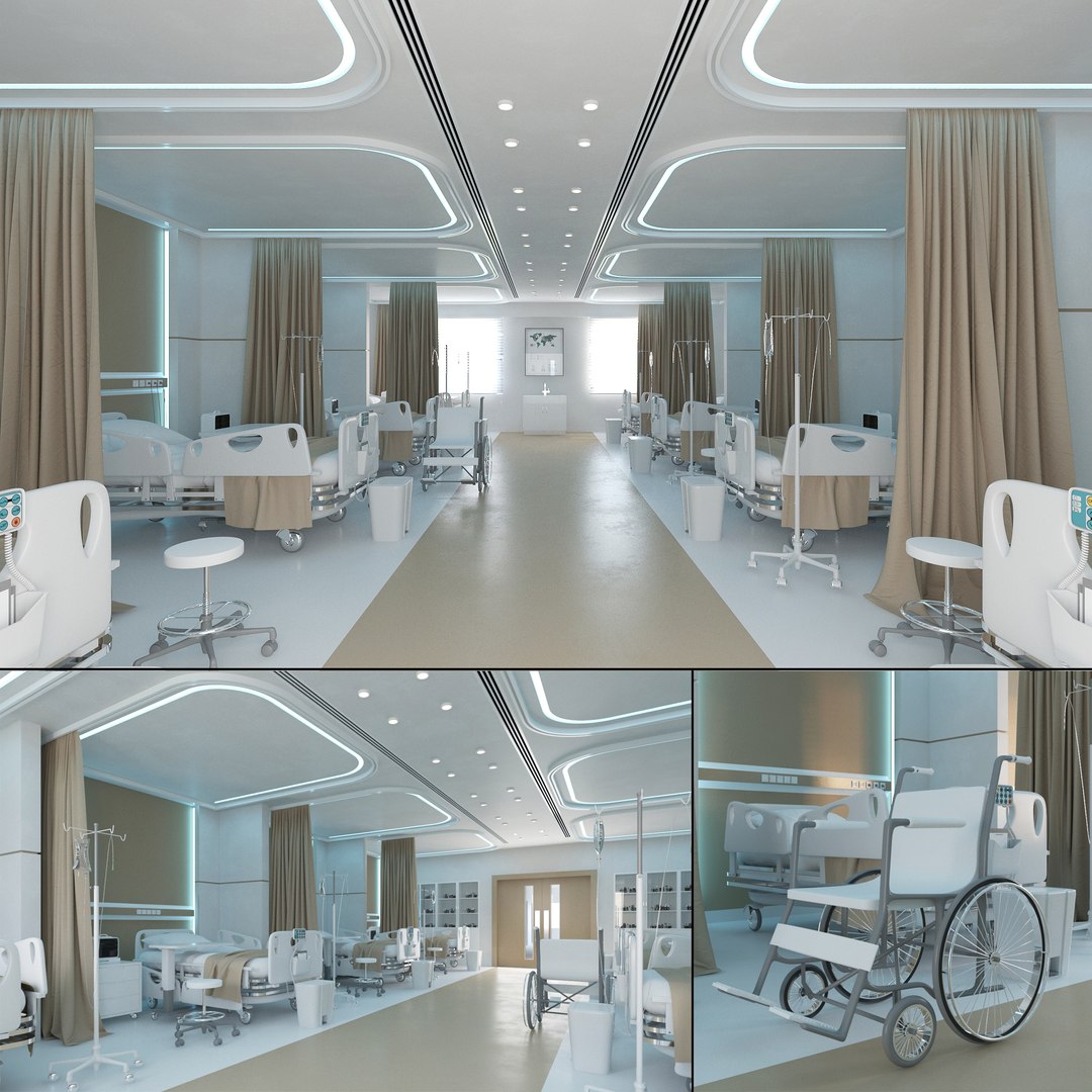 3D Model Modern Emergency Ward Interior - TurboSquid 2212494