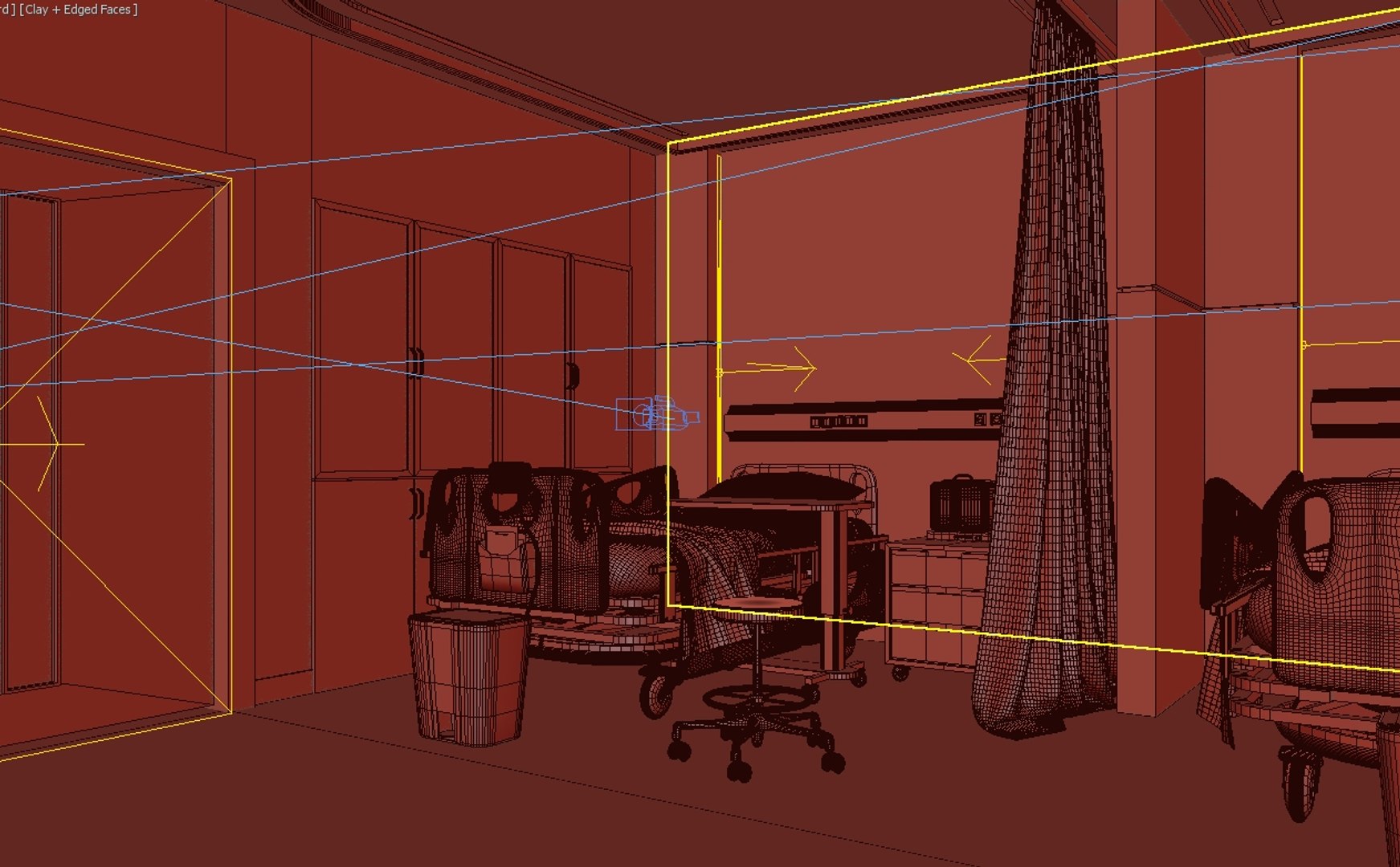 3D Model Modern Emergency Ward Interior - TurboSquid 2212494