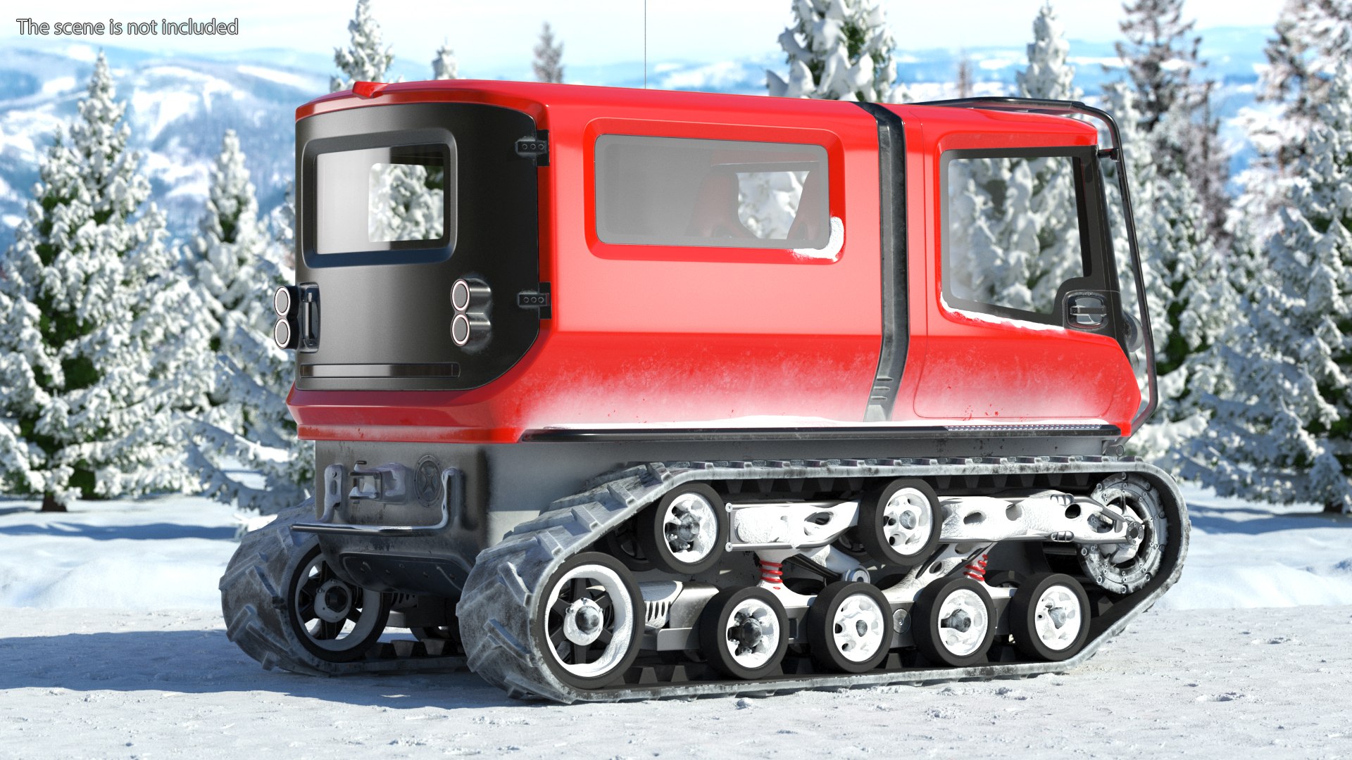 Red Snowy Arctica Vehicle Simple Interior Rigged 3D - TurboSquid 2133751