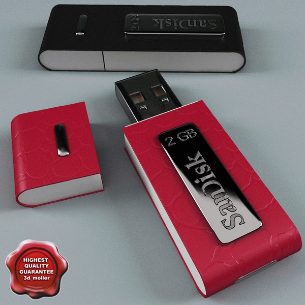 modelo 3d Memoria USB SanDisk 2Gb - TurboSquid 607179