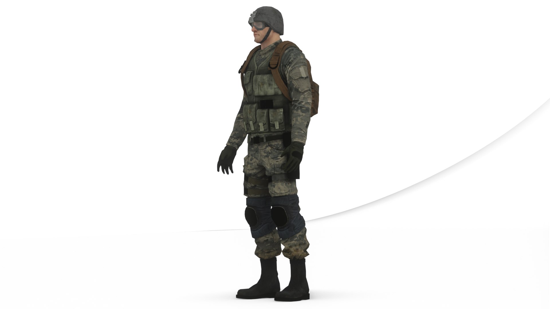 Modern US Infantry Soldier Tactical Gear 3D Model Low-poly 3D Model 3D ...