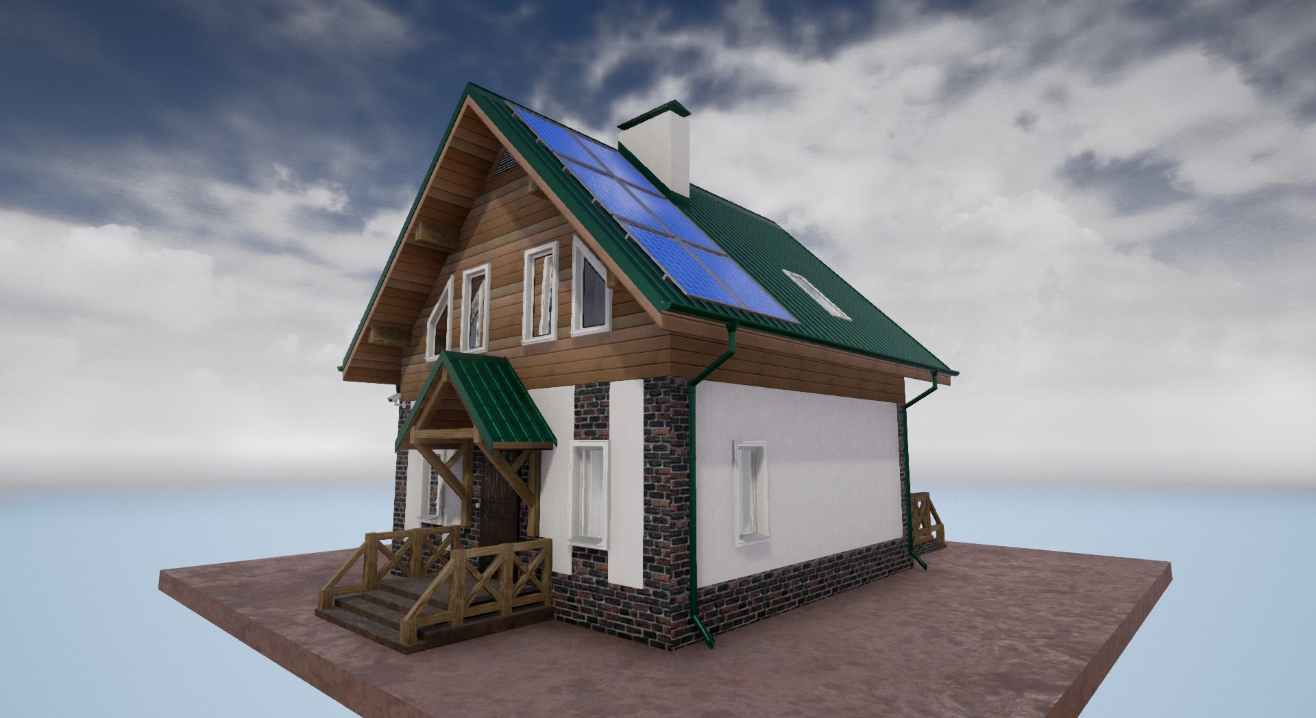 Cottage Houses 3d Model