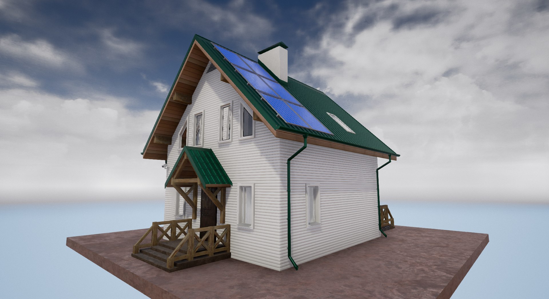 Cottage Houses 3d Model