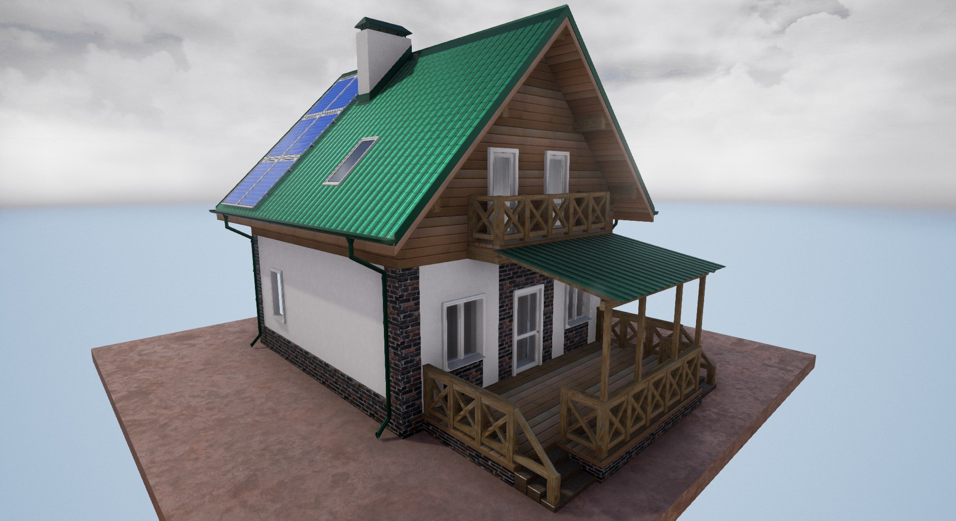Cottage Houses 3d Model