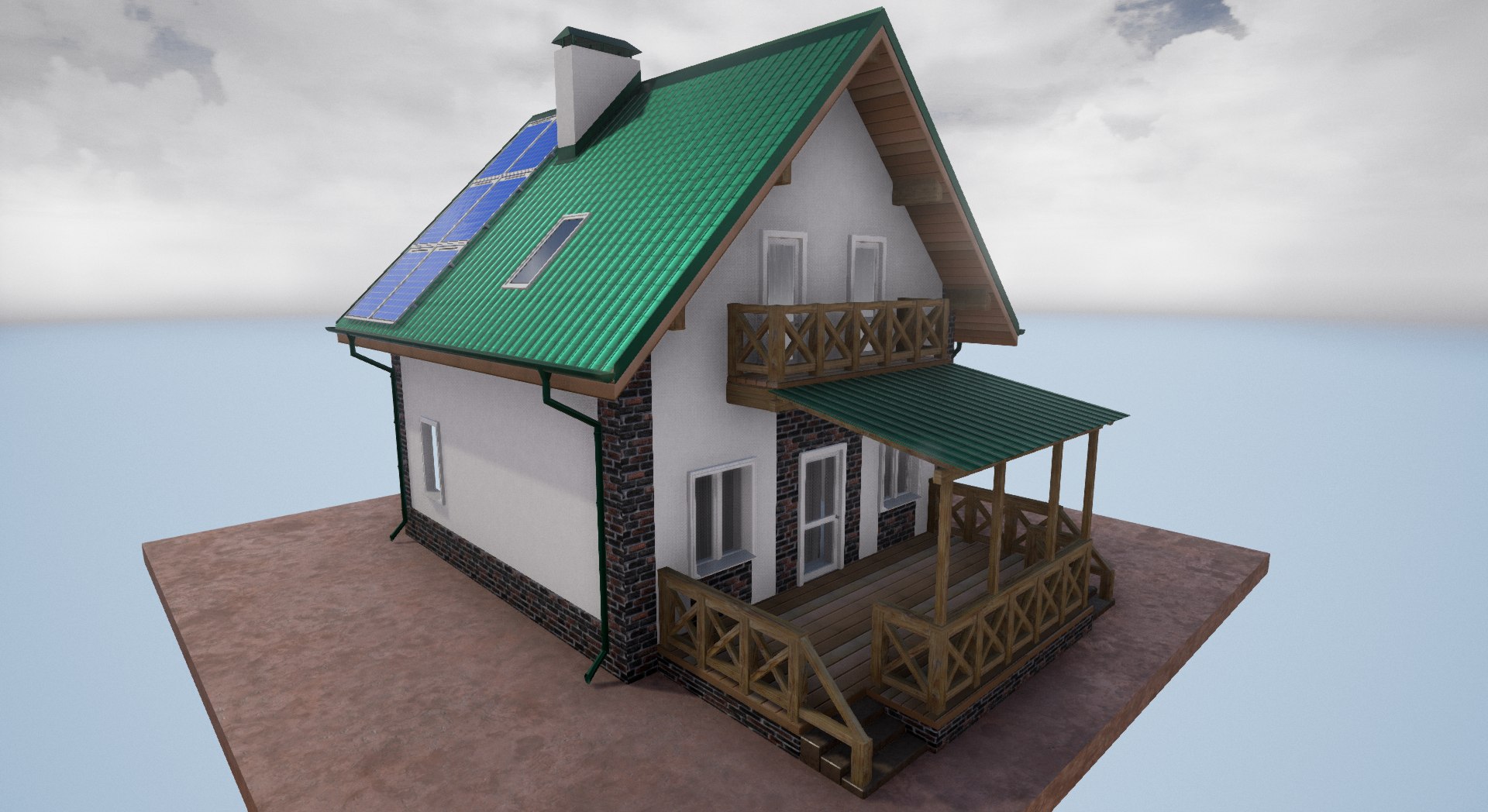 Cottage Houses 3d Model