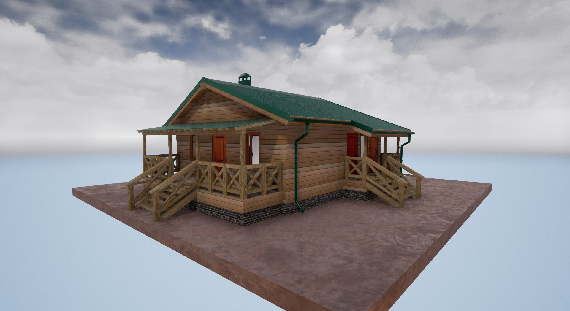 Cottage Houses 3d Model