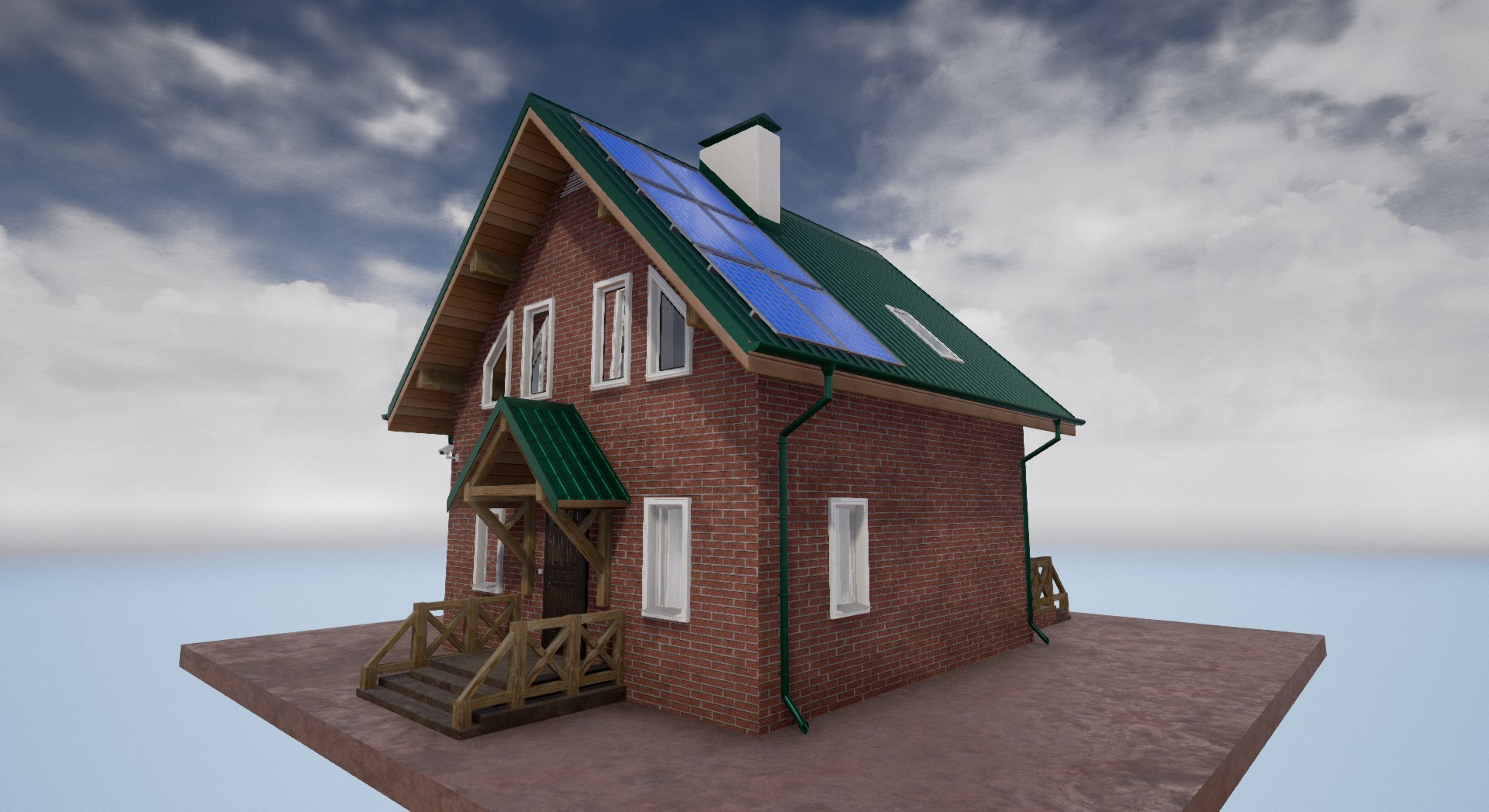 Cottage Houses 3d Model