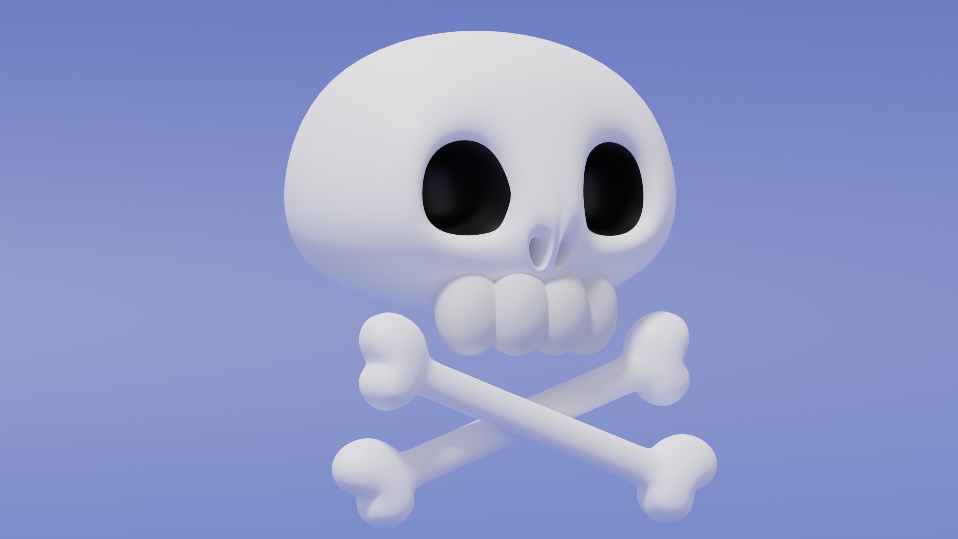 Cartoon Skull And Crossbones 1 3D Model - TurboSquid 2109452