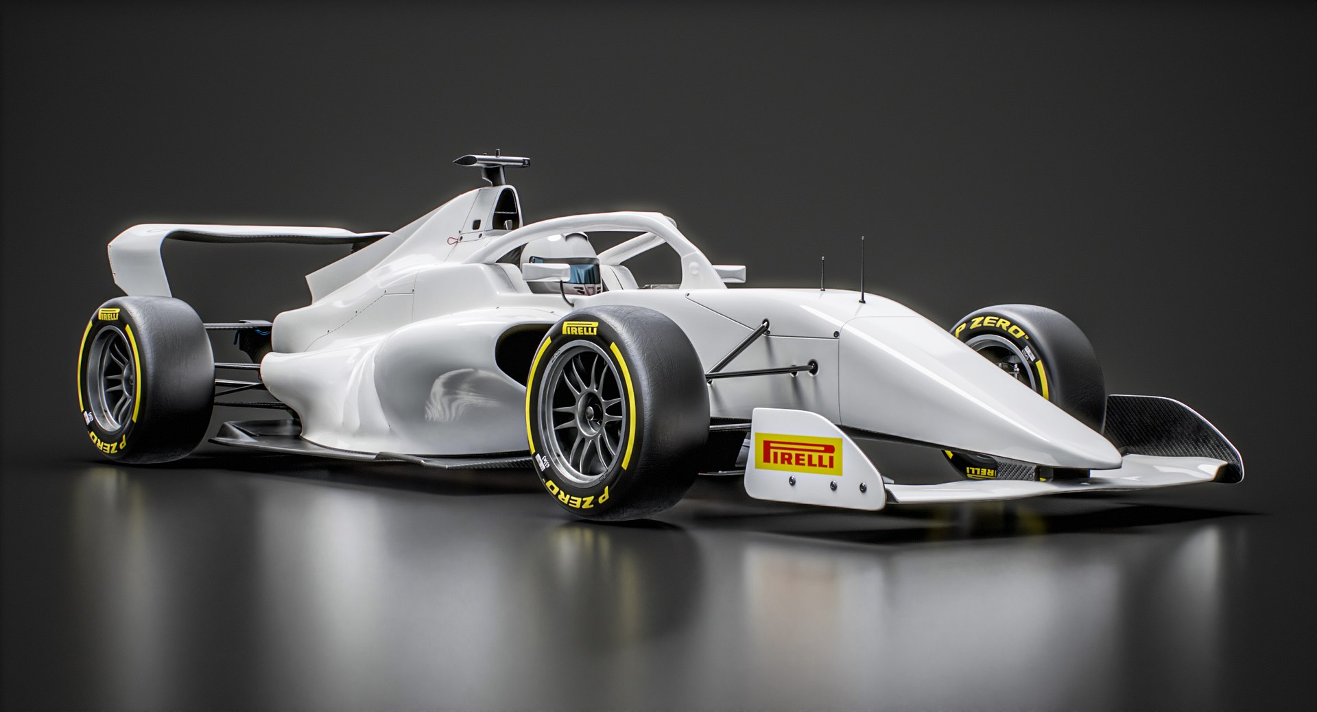 F1 Academy 2024 Tatuus F4 T 421 Race Car White Mockup 3d Model